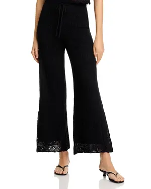 Aqua Harley Crochet Pants - Black