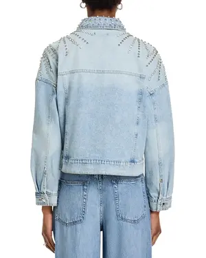 Aqua Embellished Denim Trucker Jacket