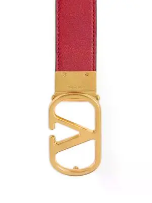 Valentino Garavani Vlogo Reversible Leather Belt - Black