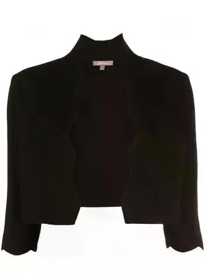 Lela Rose Wavy Trim Cropped Jacket