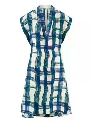 FERRAGAMO Tartan-checked Midi Dress