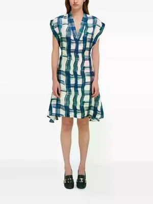 FERRAGAMO Tartan-checked Midi Dress