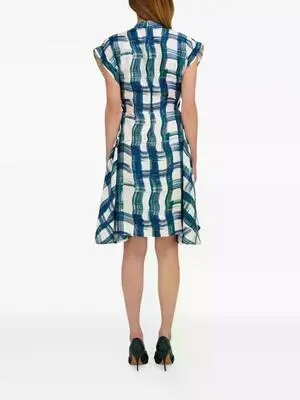 FERRAGAMO Tartan-checked Midi Dress