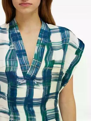 FERRAGAMO Tartan-checked Midi Dress