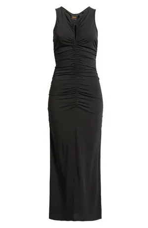 BOSS Emberla Ruched Stretch Jersey Dress