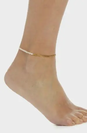 ST. MORAN 18k Gold And Freshwater Pearl Anklet