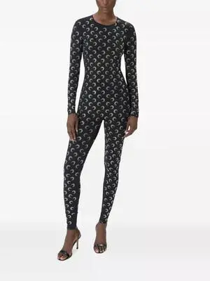 MARINE SERRE Moon-pattern Jersey Jumpsuit - Black