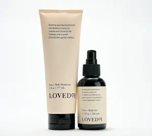 LOVED01 Face & Body Moisturizer & Oil 2pc Set - One-color