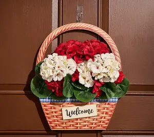 VALERIE PARR HILL Summer Welcome Sign With Geraniums Valerie - One-color