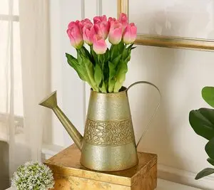 BARBARA KING Illuminated Tulips With Watering Can Base - One-color