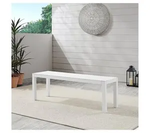 LINON Home Holland Aluminum Outdoor Bench White - One-color