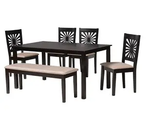 BAXTON STUDIO Olympia Fabric And Wood 6-piece D Ining Set - One-color