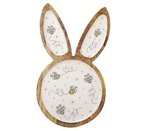TEMP-TATIONS As Is Special Edition Wood Bunny Serving Tray - One-color