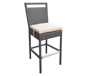 ARMEN LIVING Tropez Outdoor Wicker Barstool In Abric Cushions - One-color