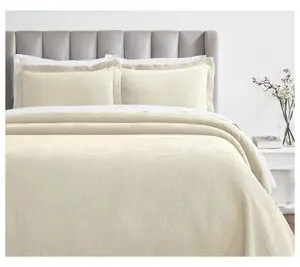 SUPERIOR Peploi Cotton Bedspread And Sham Set, Al King - One-color