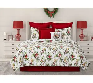 VALERIE PARR HILL Ruby Cardinal King Quilt Set Valerie