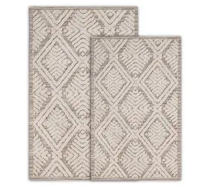 SUPERIOR 2-piece Ceton Geometric Bath Rug Set, Edium
