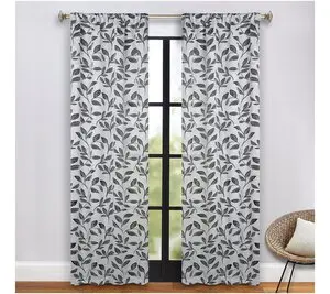 SUPERIOR Leaves Room Darkening Curtains Set, 36 X84 - One-color