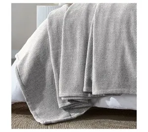 SUPERIOR Maya Chenille Herringbone Cotton Blanket, Cal King