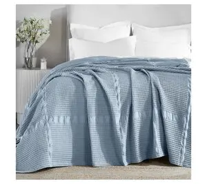 SUPERIOR Mai Geometric Waffle Cotton Blanket, T Win - One-color
