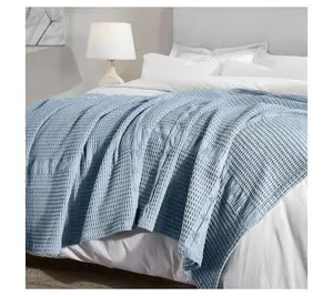 SUPERIOR Mai Geometric Waffle Cotton Blanket, F Ull Queen