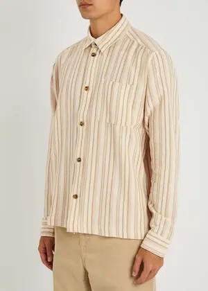 LES DEUX Shane Stripe Cotton-blend Shirt