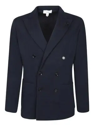 LARDINI Double-Breasted Cardigan - Blue