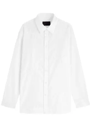 Simone Rocha Carnation Bow-embroidered Cotton-poplin Shirt