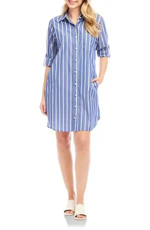 Striped Cotton Collared Dresses