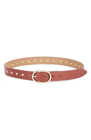Ettika Studded Leather Belt - Cognac
