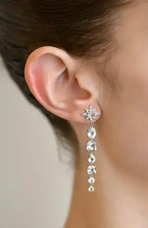Anzie Astrid Drop Earrings - Clear