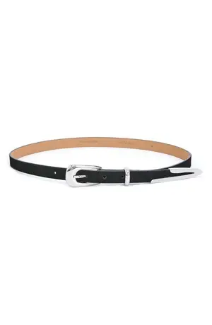 Ettika Liquid Metal Western Buckle Belt - Black/silver