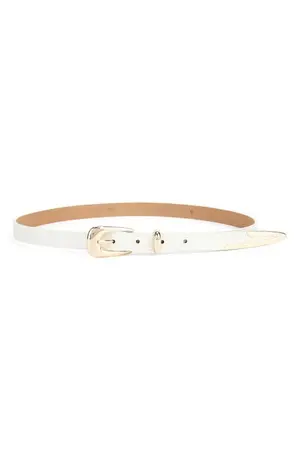 Ettika Liquid Metal Western Buckle Belt - Vanilla