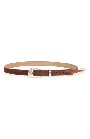 Ettika Liquid Metal Western Buckle Belt - Warm Truffle