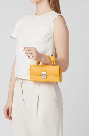 BEHNO Micro Mary Soft Leather Crossbody Bag - Pollen