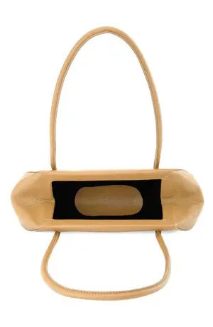 BEHNO Mini Elizabeth Baguette Pebble Leather Shoulder Bag - Bisque