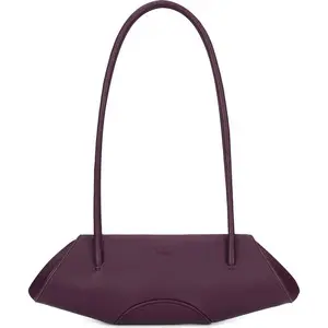 BEHNO Mini Elizabeth Baguette Pebble Leather Shoulder Bag - Cherry