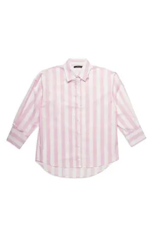 Deluc Vincenzo Stripe Cotton Button-up Shirt - Striped Pink