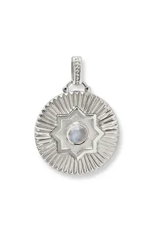 Anzie Moonstone Ripple Pendant - Silver