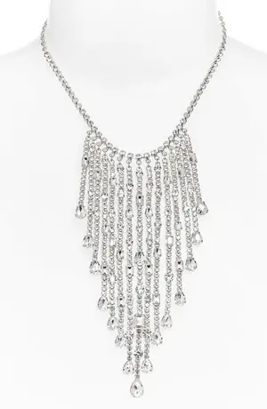 CRISTABELLE Crystal Fringe Frontal Necklace
