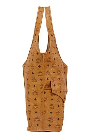 Mcm Leni Shopper In Visetos - Cognac