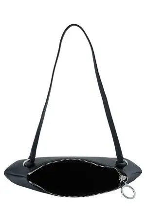 BEHNO Mini Elizabeth Soft Leather Pouchette Shoulder Bag - Black