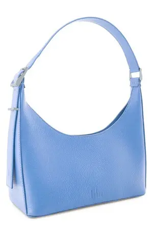 BEHNO Danny Flatiron Pebble Leather Shoulder Bag - Ocean Blue