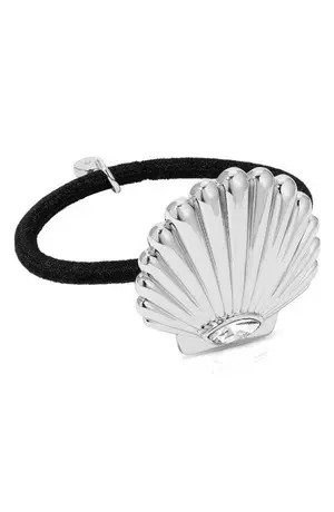 Ettika Scallop Shell Ponytail Holder - Silver