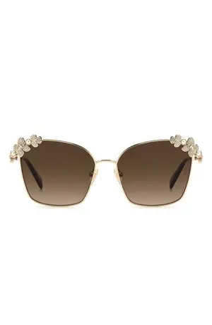 Kate Spade New York Kileen 59mm Embellished Gradient Square Sunglasses - Gold Striped Brown