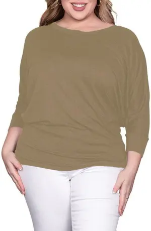 STANDARDS & PRACTICES Dolman Sleeve Stretch Modal Top - Olive