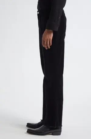 MIDNIGHT RODEO Frayed Hem Velvet Bootcut Pants