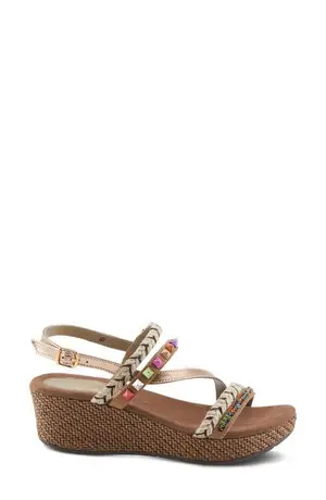 SPRING STEP SHOES Hugbug Wedge Sandal - Tan Multi