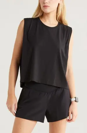 Zella Boxy Tank Top - Black