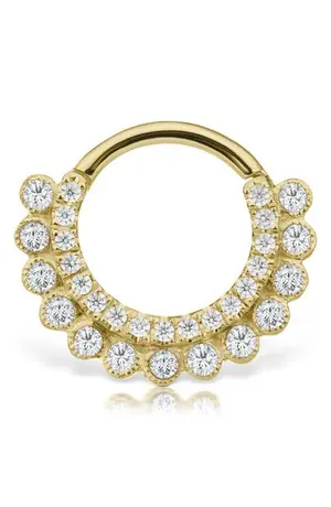 MARIA TASH Diamond Aspara Single Clicker Hoop Earring - 18k Yellow Gold/ Diamond